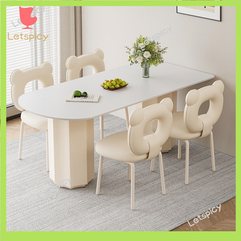 Dining Chair Light Luxury Arm Chair Cream Style Stool Chair French ...