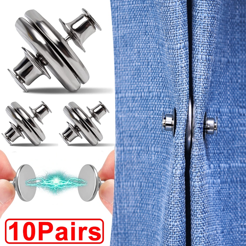 3/6/10Pairs Curtain blackout Magnetic Button Nail Free Detachable ...