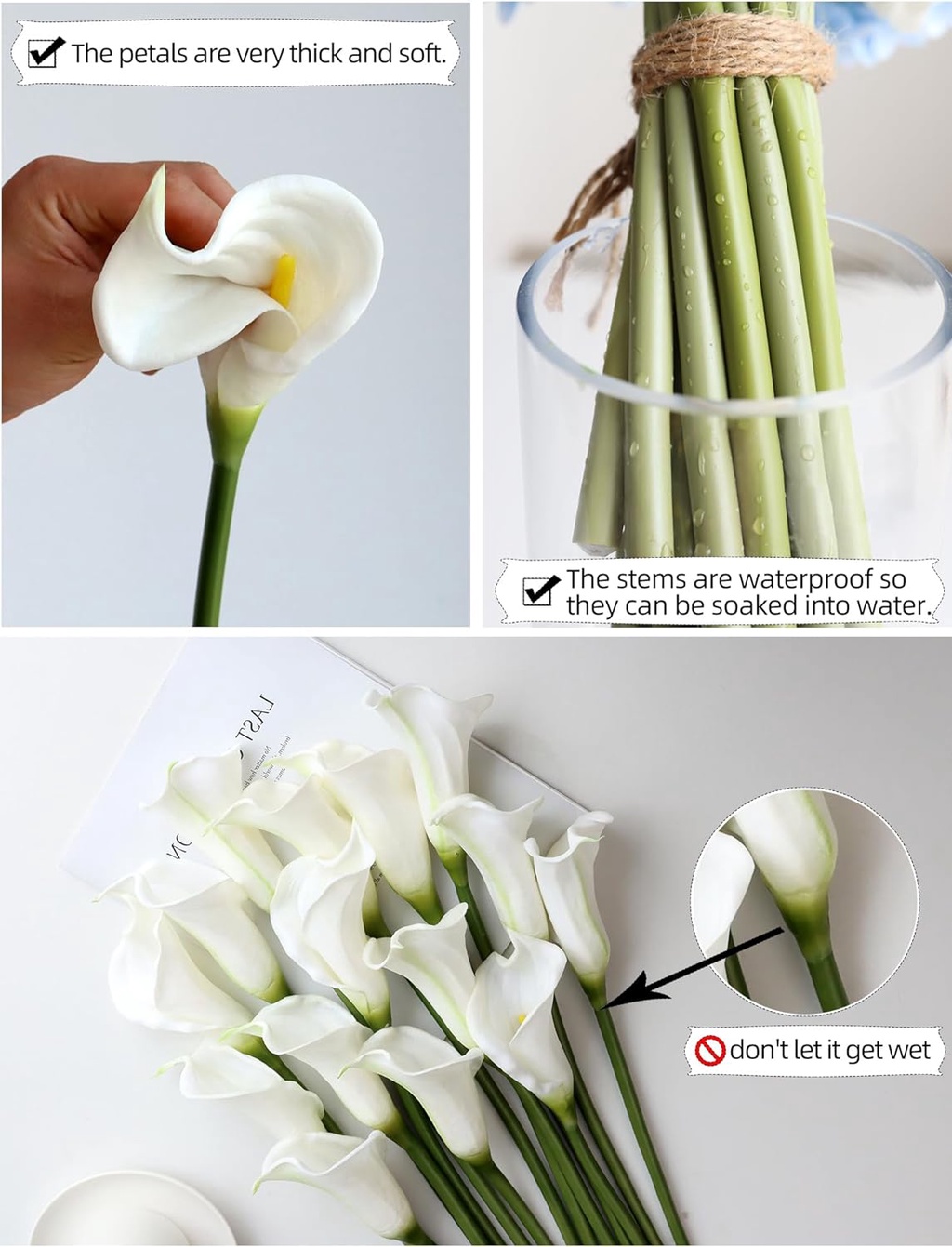 Calla Lily Artificial Flowers 62cm Long Stem Real Tounch Fake Flowers ...