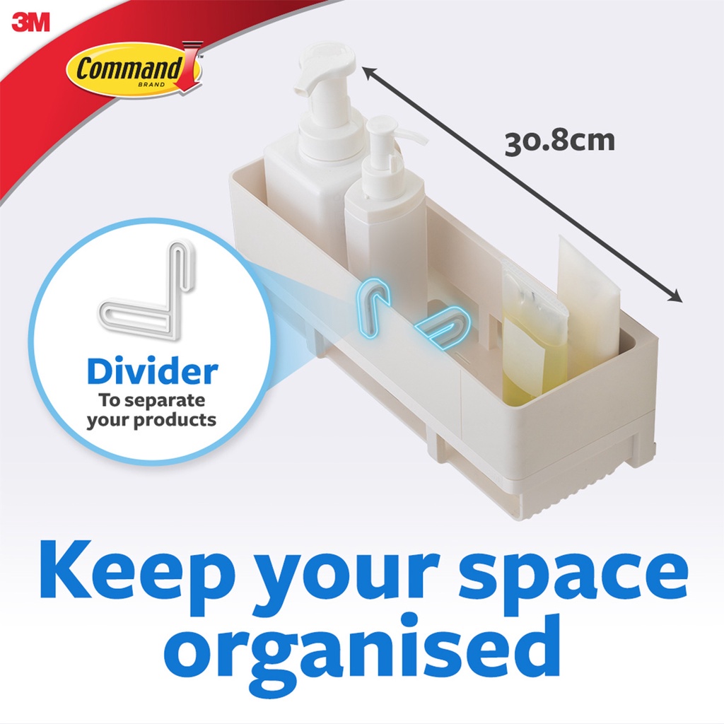 3M™ Command™ Caddy, 17723, Water Resistant, No Surface Damage, 1 pc ...
