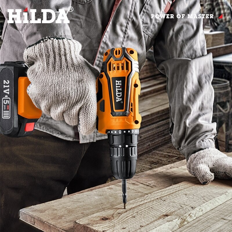 Hilda 21V Electric Screwdriver Cordless Drill Two Speed Rechargeable ...