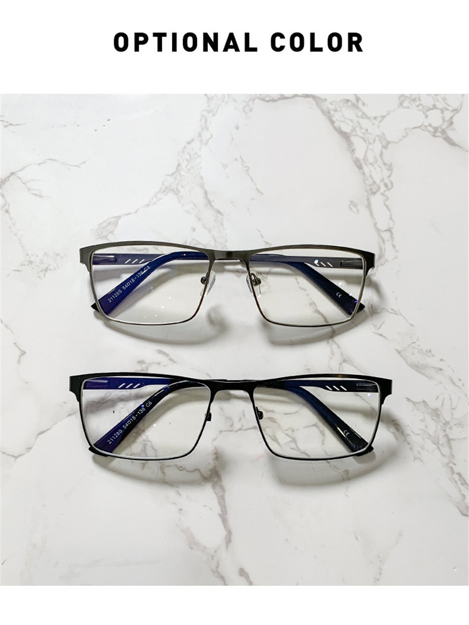 +125,+175,+225,+275 Men's Square Metal Large Frame Reading Glasses ...