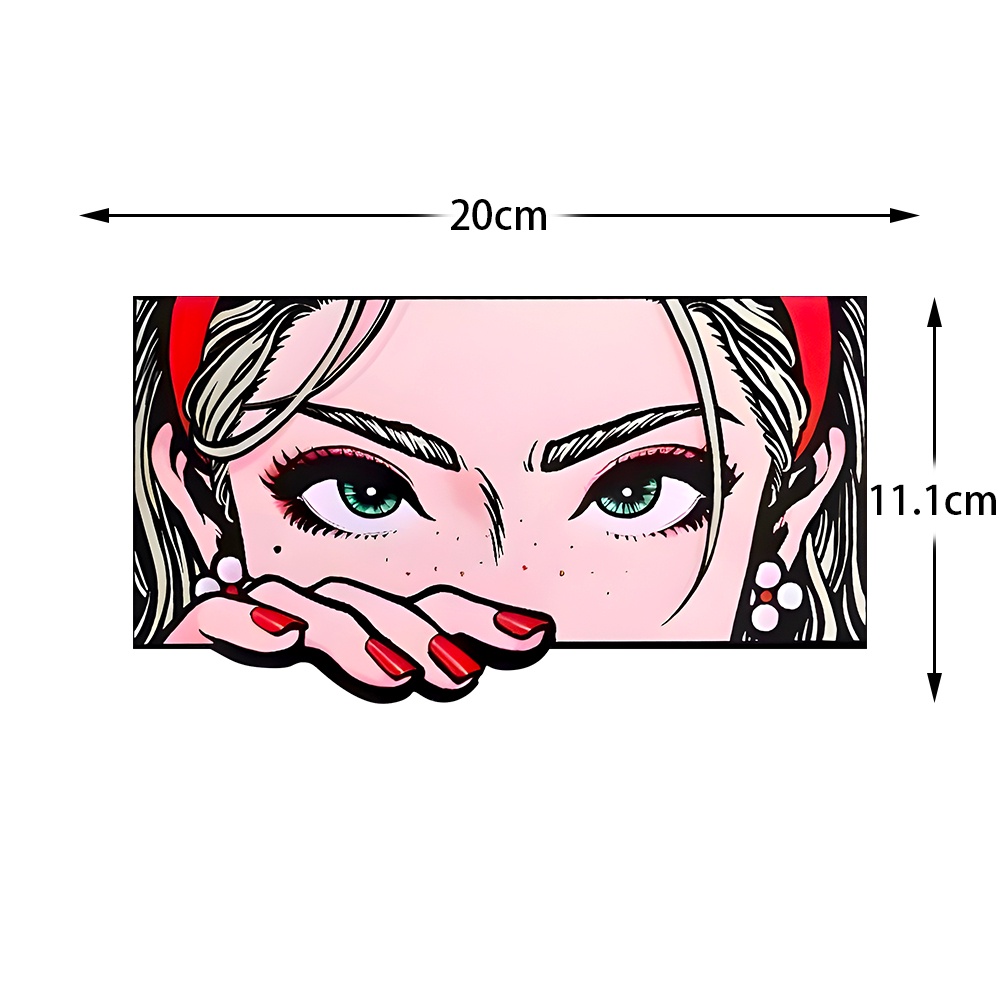 JDM Anime Girl Peeping Eyes Car Stickers Motorcycle Scooter Window ...