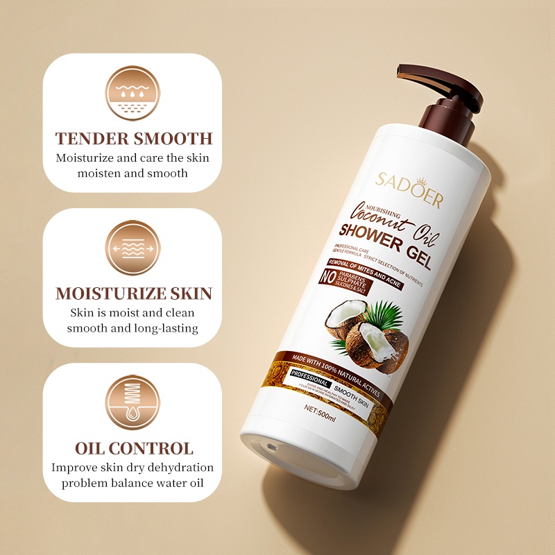 MAY SADOER Nourishing Coconut Oil Shower Gel Amino Acid Fragrance Body Wash 500ml | Shopee Singapore