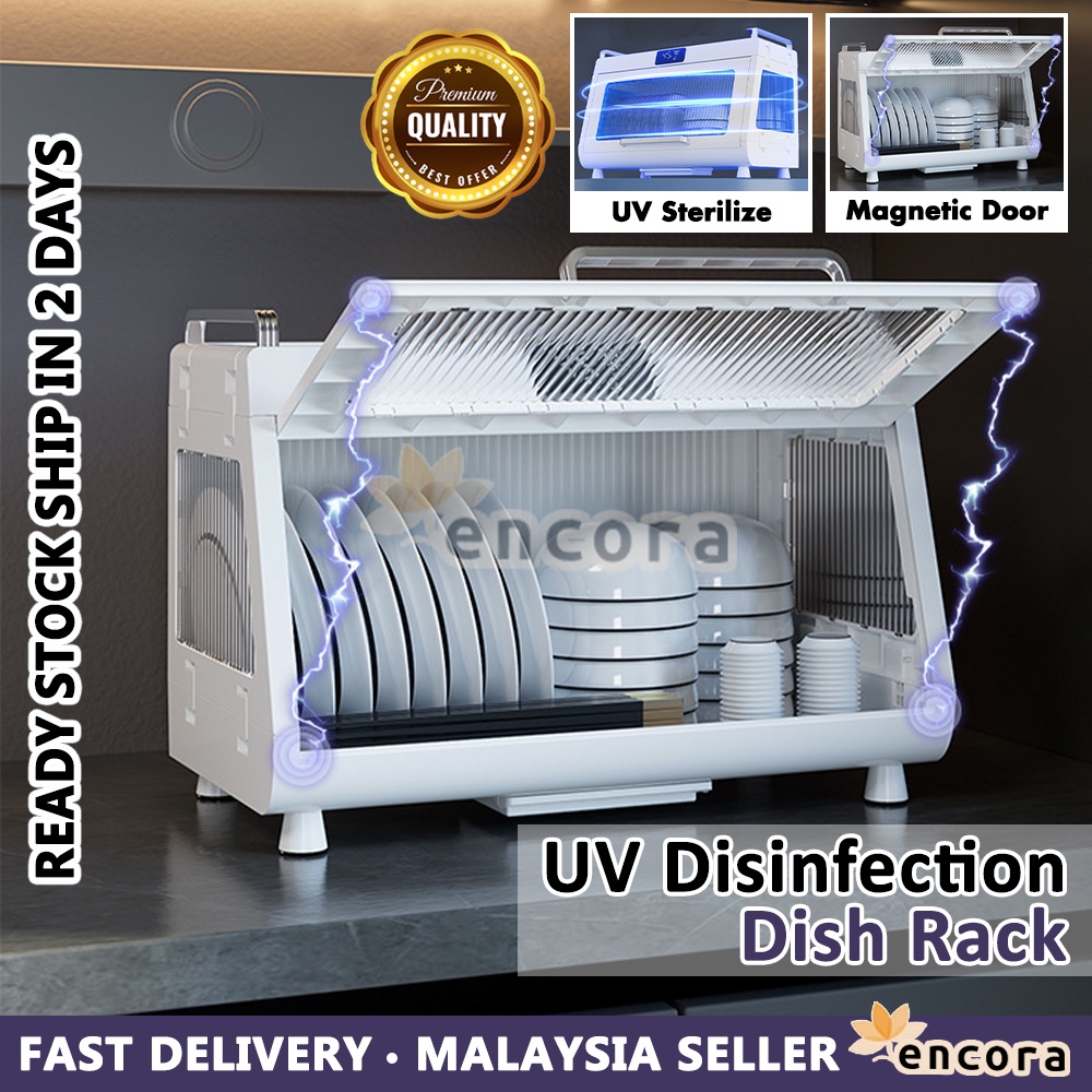 Encora Dish Rack Dish Drainer Storage Box UV Sterilizer Rak Pinggan ...