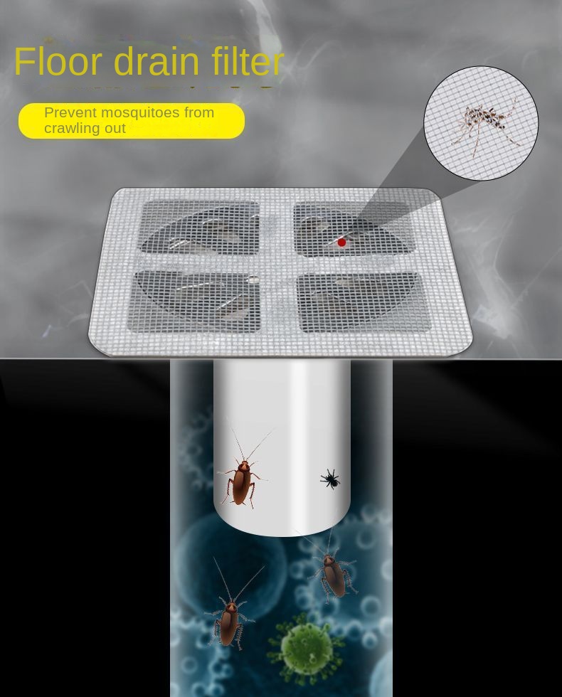 2pc Floor Drain Filter Bathroom Bathroom Sewer Anti-Clogging Gauze ...