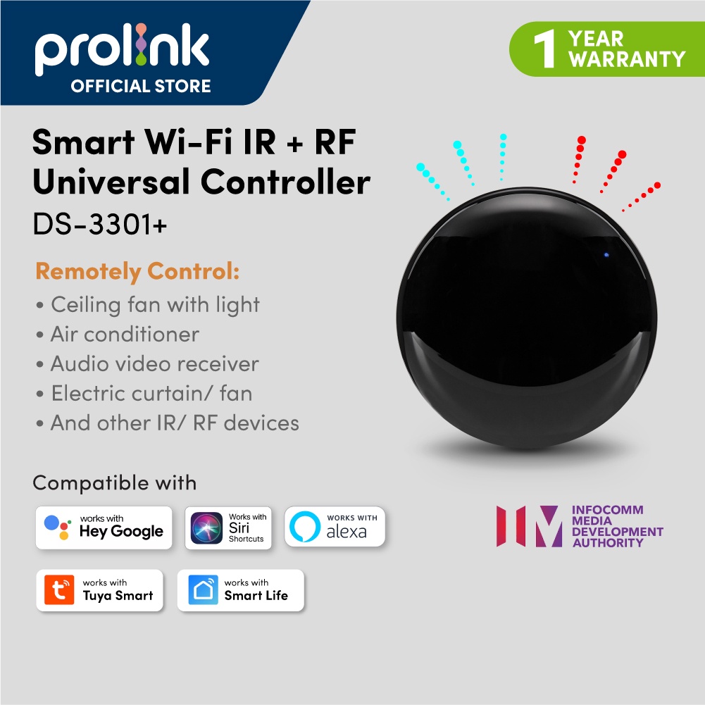 NEW Prolink DS-3301 Smart home Wifi IR + RF Controller/ universal ...