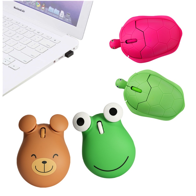 Mini Mouse Wireless Optical Mouse 2.4Ghz Cute Cartoon Animal Frog ...
