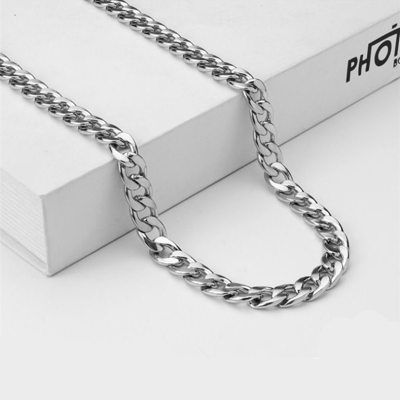 Cuban Chain Titanium Steel Clavicle Chain Men Women Unique Stackable ...