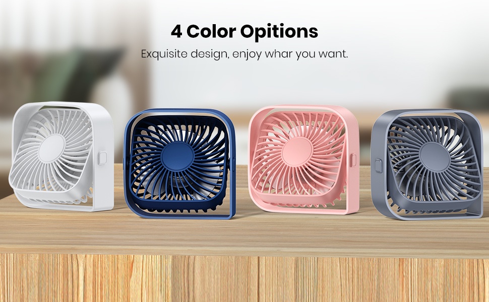 TOPK USB Desk Fan Portable Strong Airflow Quiet 3 Speed Mini Table 360 ...