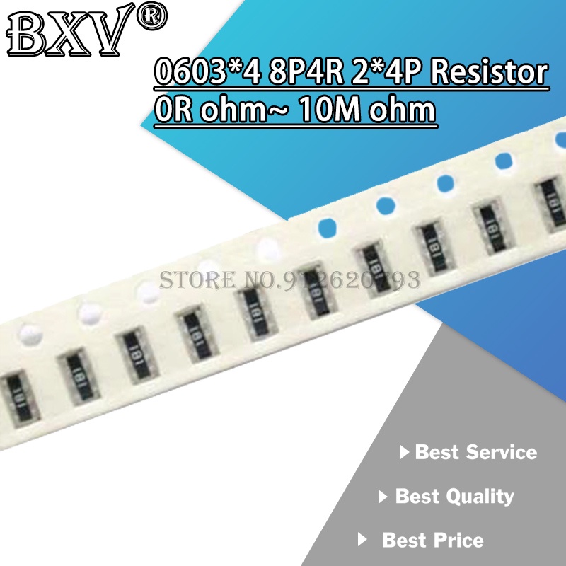 100PCS 0603*4 8P4R 2*4P Network Resistor SMD Array 220R ~ 10K 240R 270R 300R 1K 2K 3.3K 4.7K 10K ...