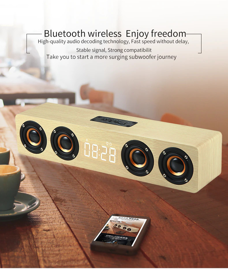 Wooden Soundbar BT Sound Box Music Acoustic System W8C Stereo Music ...