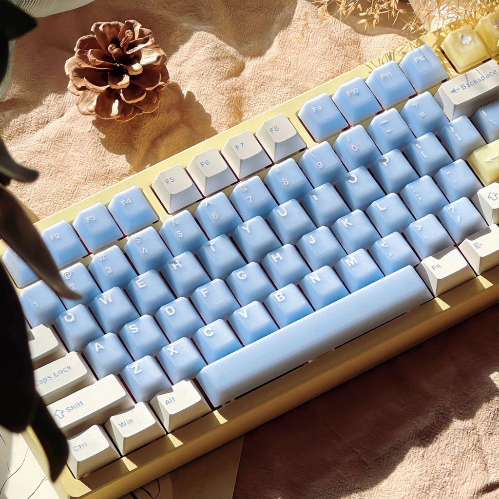 Yongqiu Translucnet keycaps Blue Pink Double Shot ABS+PBT Cherry ...