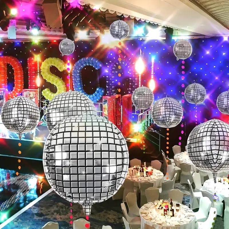 5pcs 22inch 4D Disco Metalic Balloons Laser Foil Balloon Wedding Decor ...