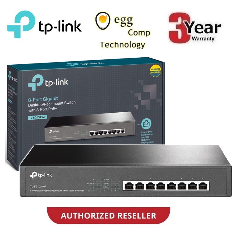 TP-Link TL-SG1008MP 8-Port Gigabit Desktop/Rackmount Network Ethernet ...
