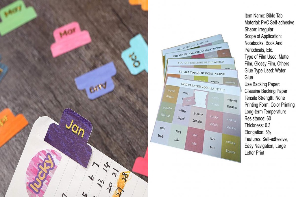 Easy Reading Book Index Labels Clear Printed Bible Labels Large Print ...