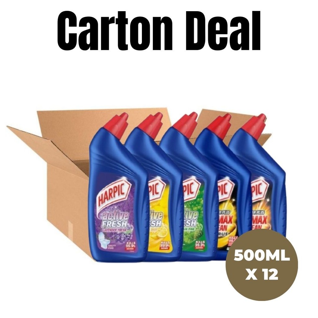 (Carton Deal) Harpic Toilet Bowl Cleaners 500mlx12 | Shopee Singapore