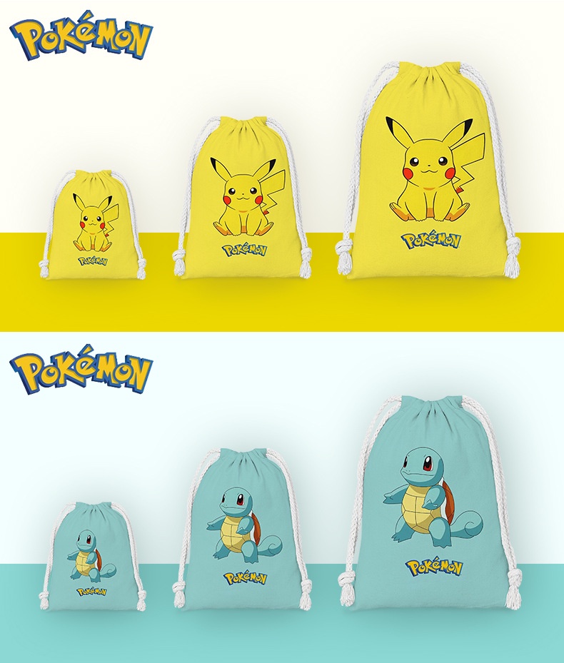 POKEMON Backpack Drawstring Bag Pikachu Series Cartoon Anime Action ...