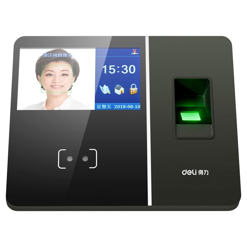 Deli Mesin Penebuk Kehadiran Cap Jari Pengecam Muka Deli Office ...