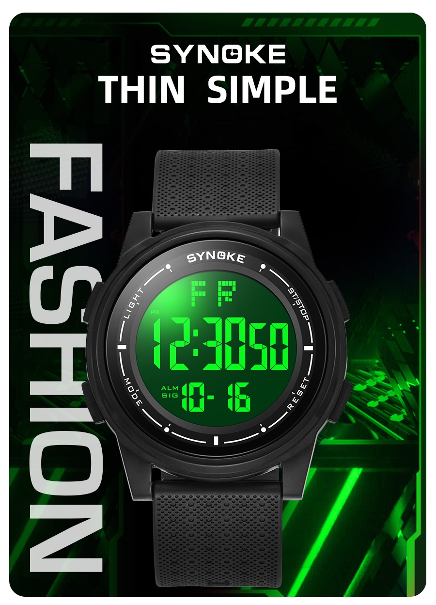 SYNOKE Original Men's Watch Fashion Luxury Casual Waterproof Digital ...