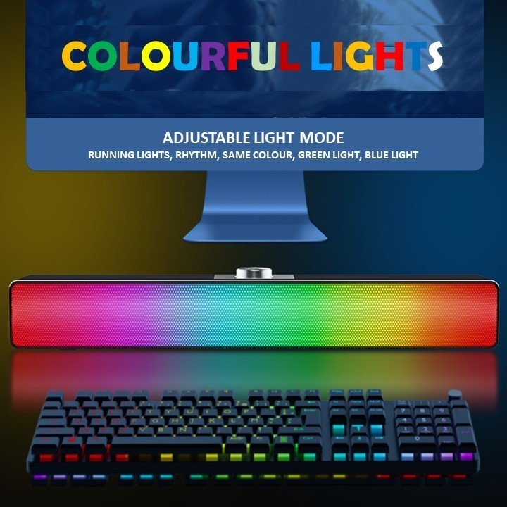 SADA Computer Speaker S-96 USB Wired Bar Stereo Subwoofer Music Player ...