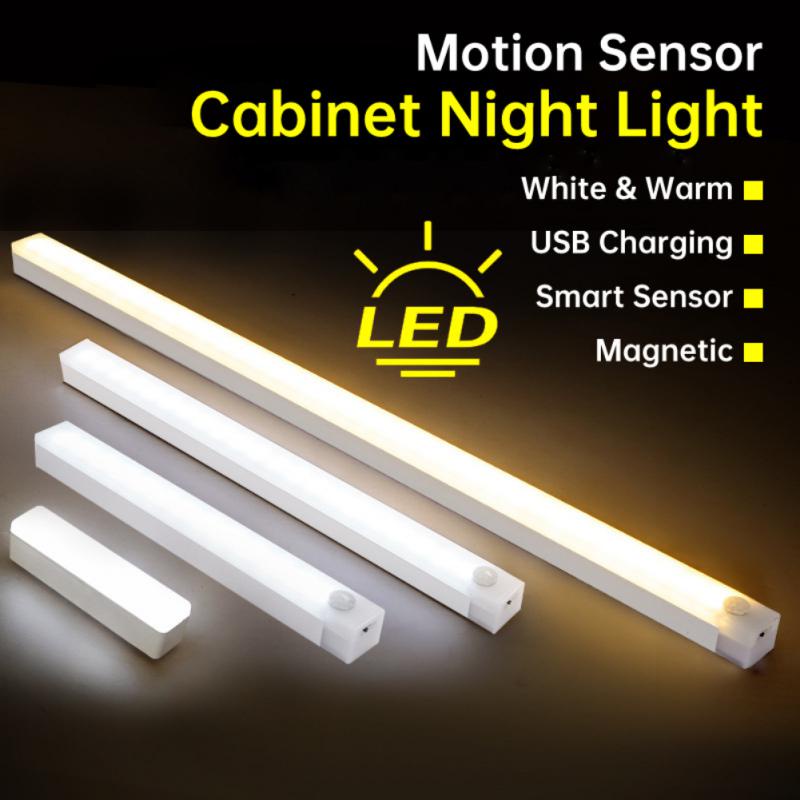 LED Motion Sensor Night Light Wireless Magnetic Sensor Light Bar Light ...