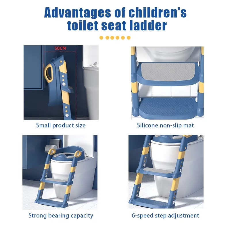 Potty Training Ladder Seat Adjustable Folding Anti-Slip Toilet Trainer ...