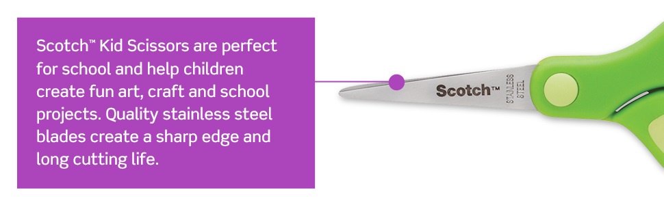 3M™ Scotch™ Kids Scissors, Blunt Tip, 1 pc/pack, 5 in, Blue, Purple ...