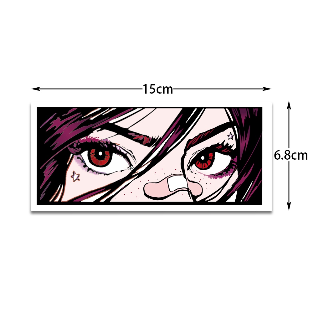JDM Anime Girl Peeping Eyes Car Stickers Motorcycle Scooter Window ...
