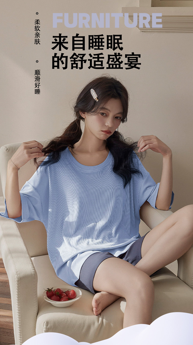 Padded Pyjamas Women Pajamas Set Summer Lady Short sleeve Sleepwear ...