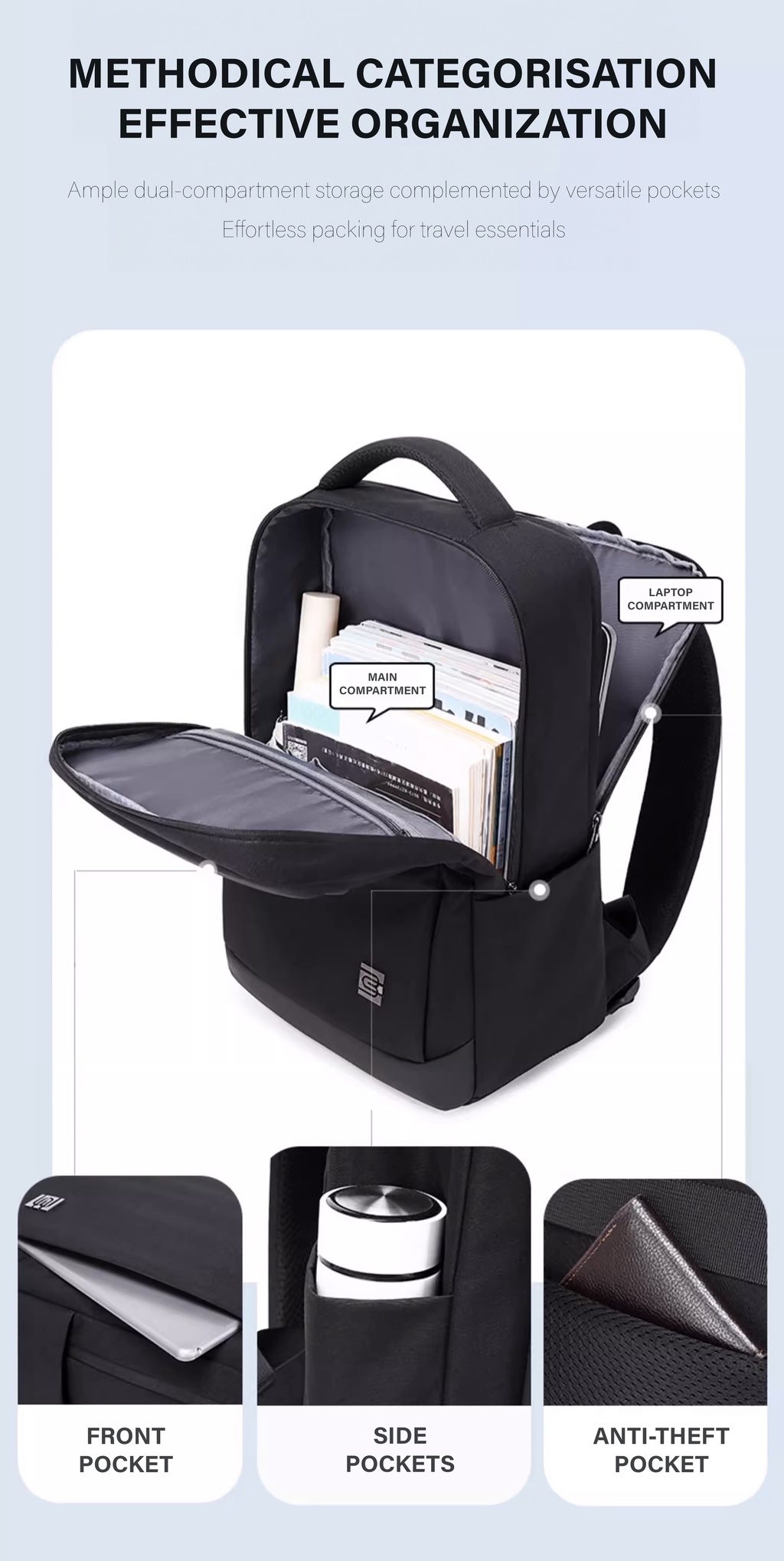 BRUNO CAVALLI Multifunctional Laptop Computer Backpack with Anti-Theft ...