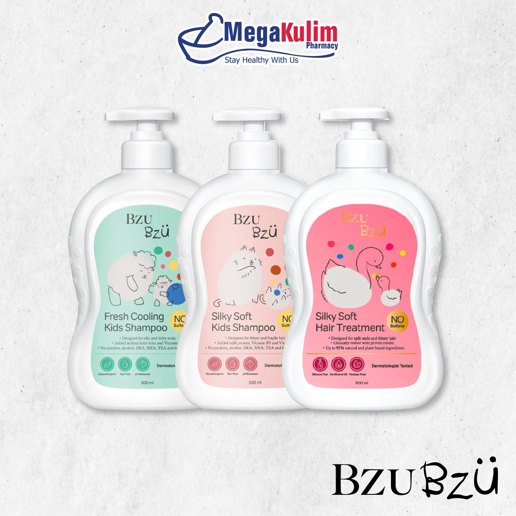 Bzu Bzu Kids Shampoo / Hair Treatment 600mL (Fresh Cooling / Silky Soft ...