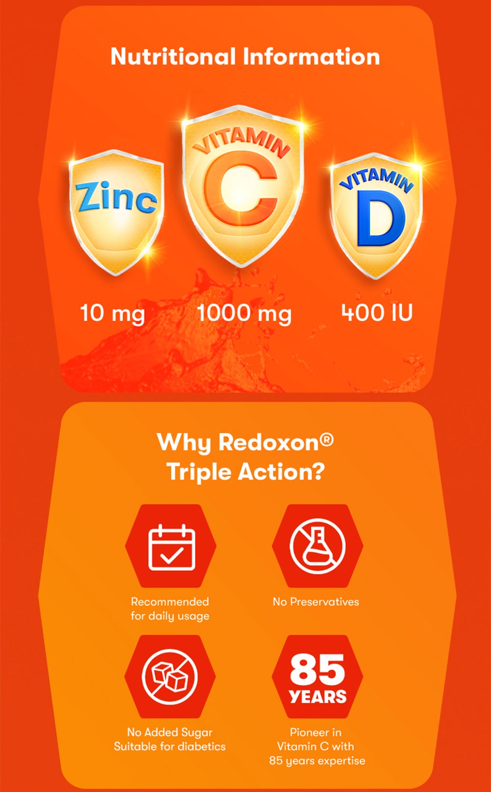 [Bundle of 2] Redoxon Triple Action Orange Effervescent 10 Tablets Exp ...