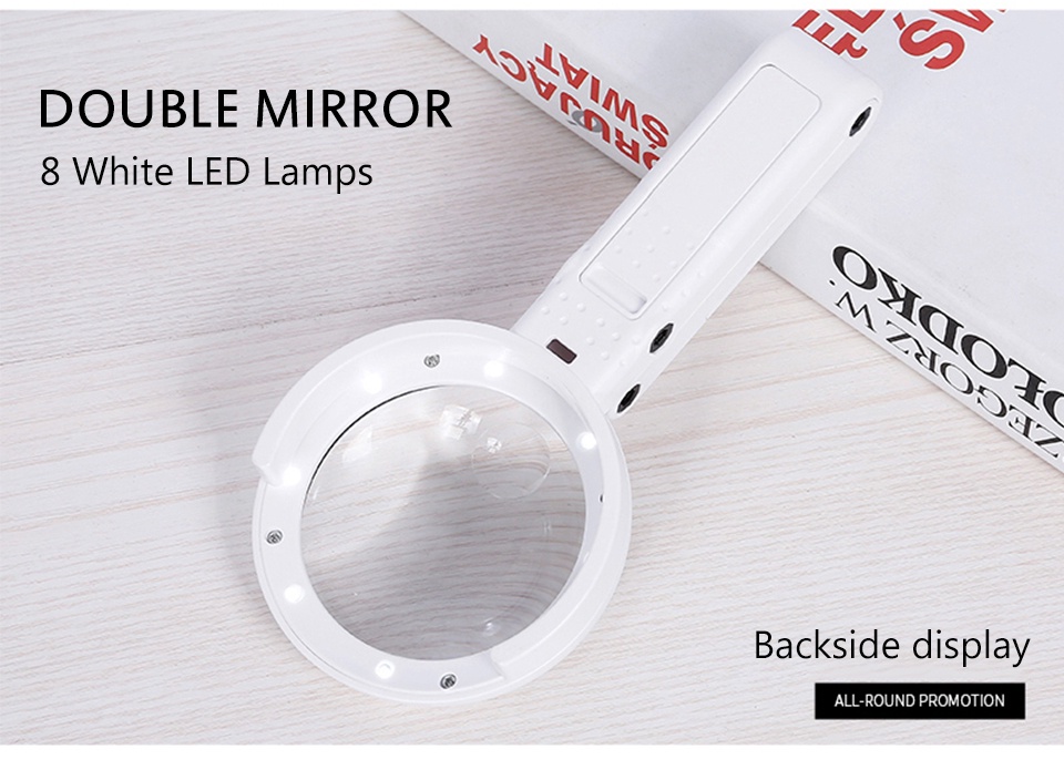 Portable Handheld Magnifying Glass with LED Light Foldable Desktop ...