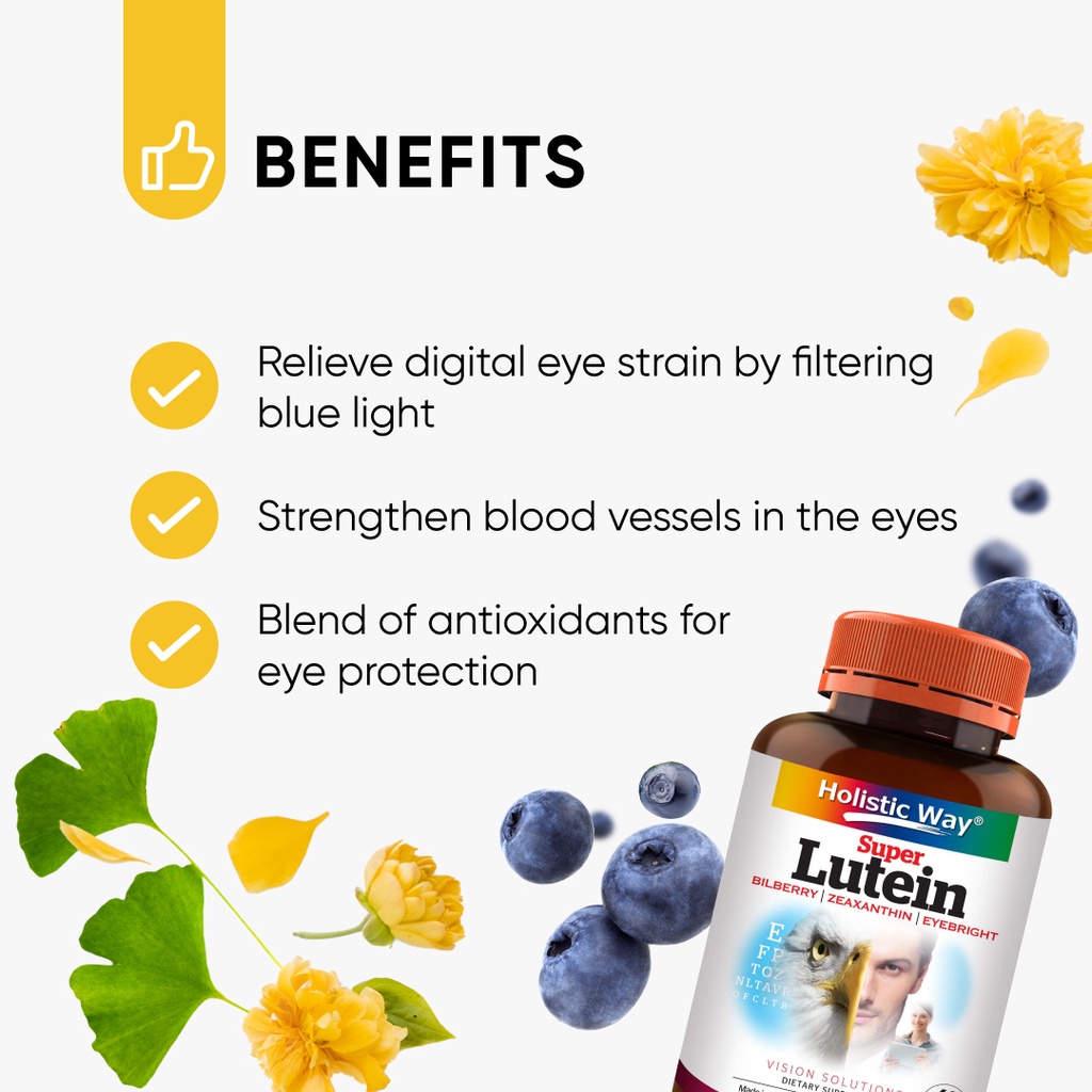 [Bundle of 2] Holistic Way Super Lutein - 60 Vegetarian Capsules x 2 ...