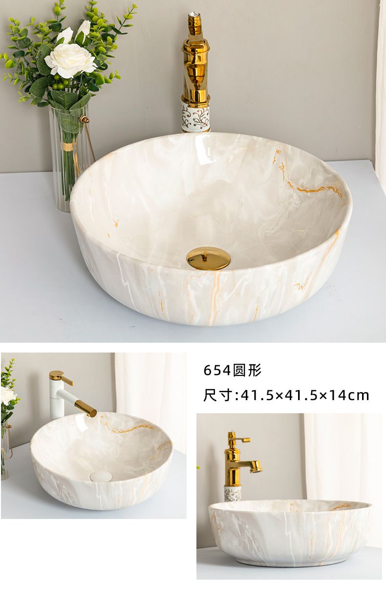 Ceramic wash basin countertop basin household square European-style art ...