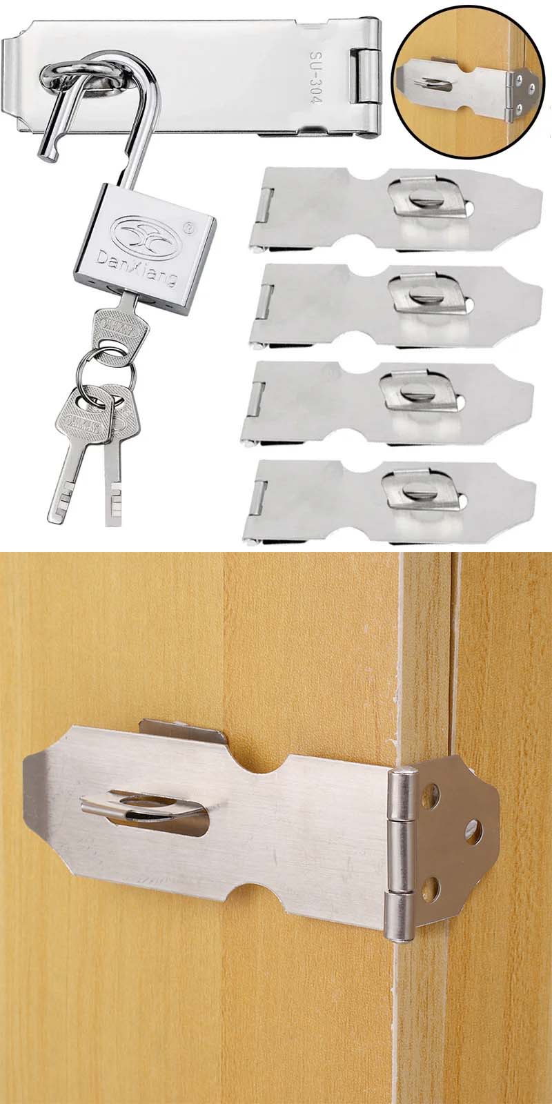 90 Degree Right Angle Latch With Screws - Heavy Duty Security Bedroom ...