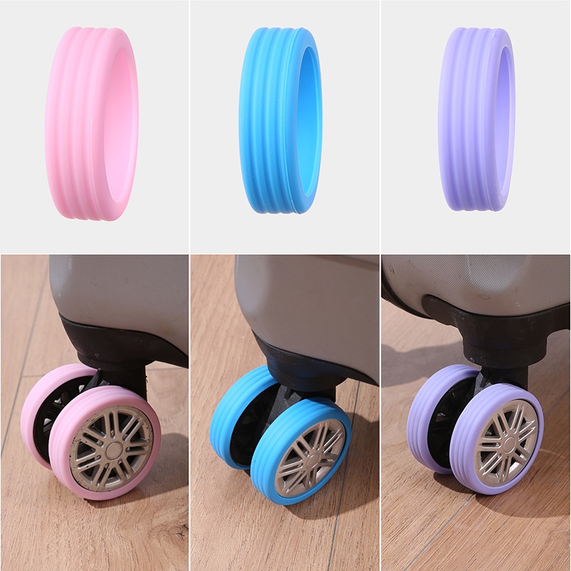 8pcs/set Anti-wear Luggage Wheels Protector Cover Elastic Silicone ...