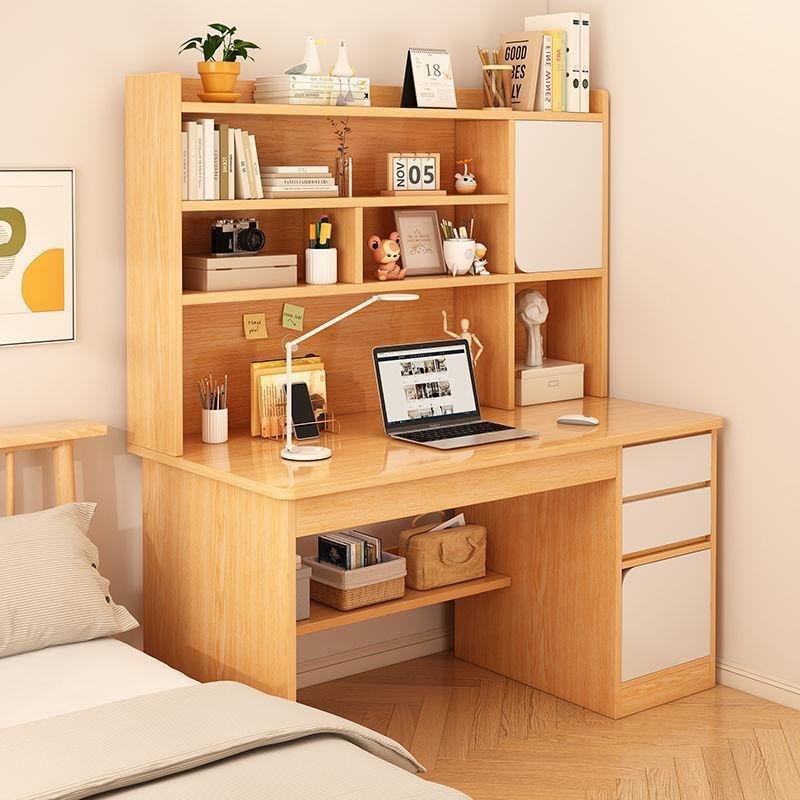 Office Desk Bookshelf Desk With Bookshelf Desktop Computer Desk Home ...