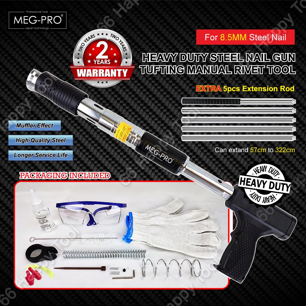 MEG-PRO Heavy Duty 8.5mm Steel Nail Gun Tufting Manual Rivet Tool ...