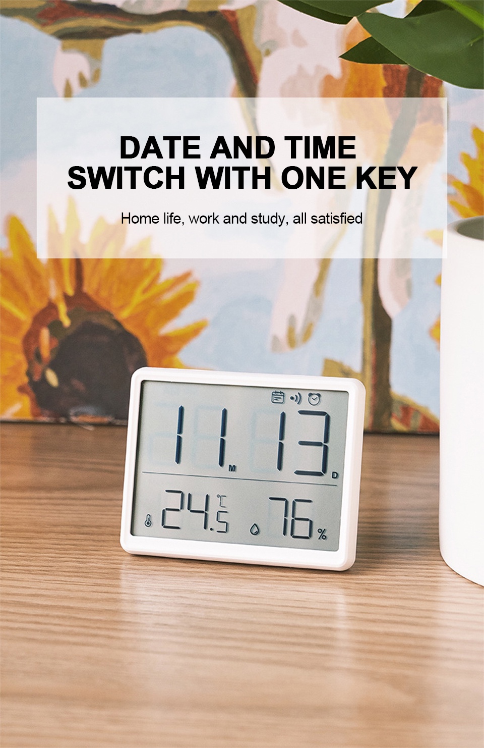 Ultra Thin Electronic Clock Simple Digital Clocks Wall Mounted LCD ...