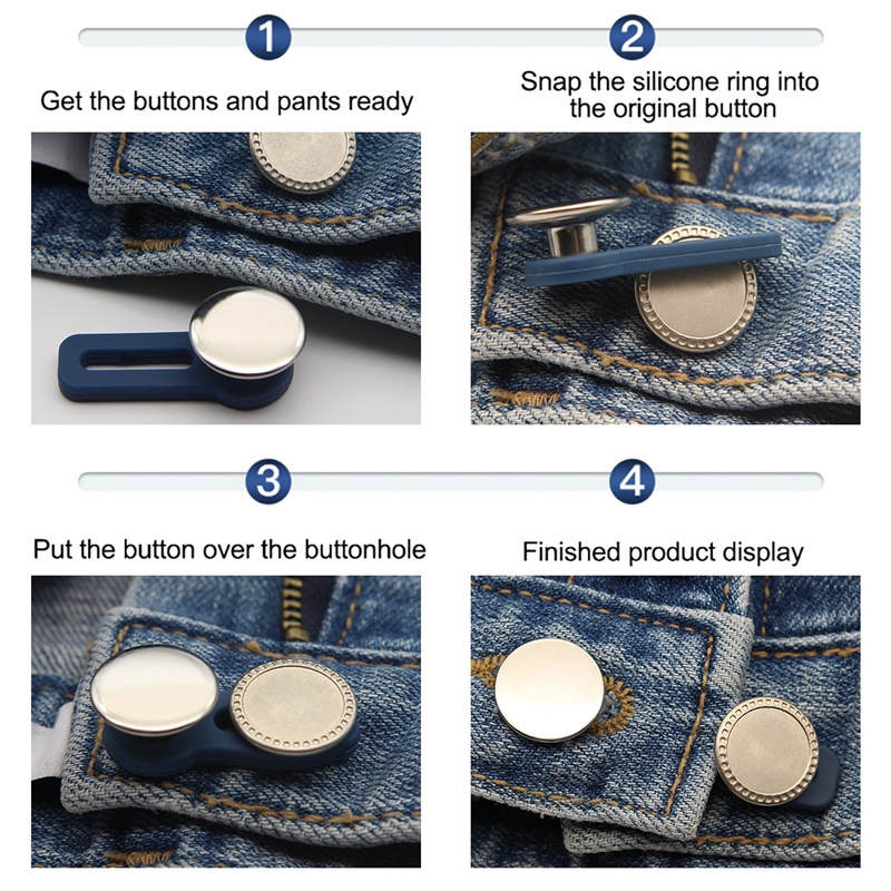 5PCS Jeans Waist Extender Tool-Free Button Adjuster for Men & Women ...