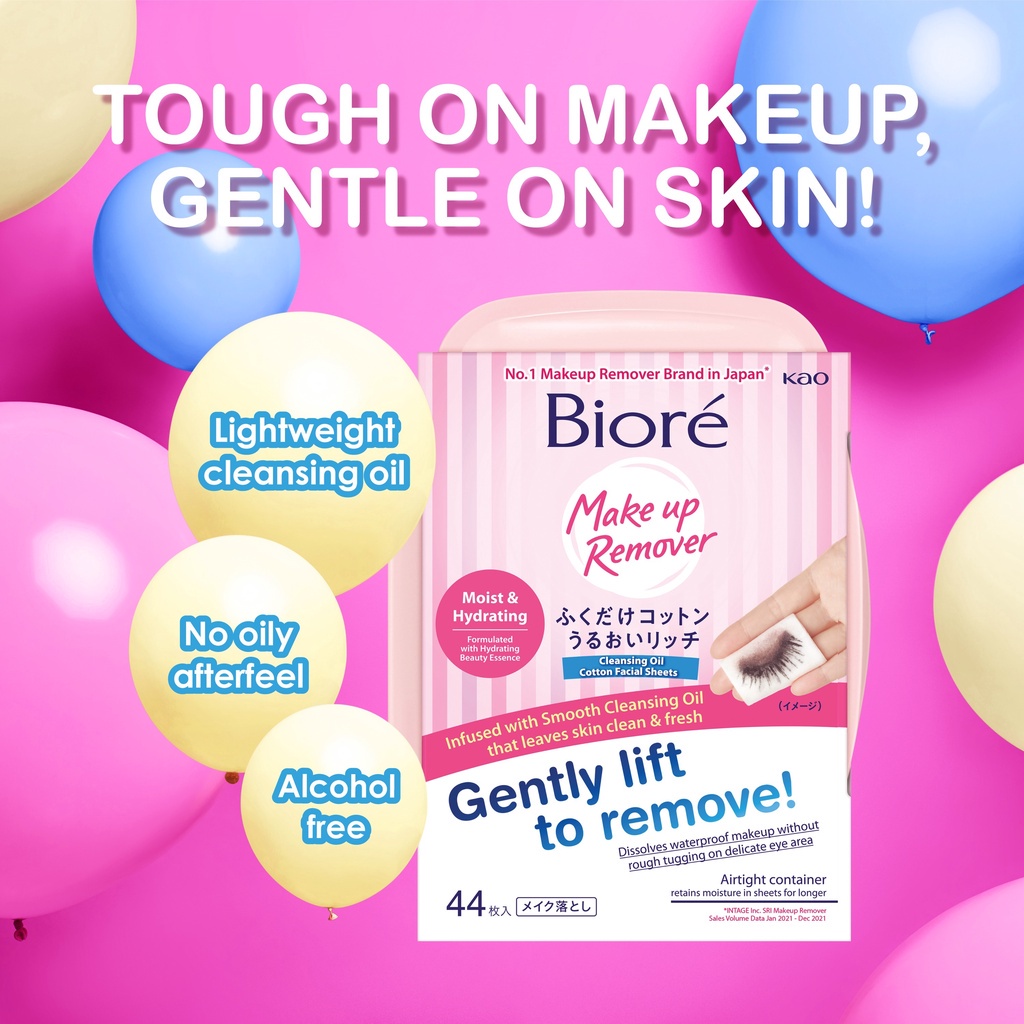 Biore Cleansing Oil Cotton Facial Sheets (Moist & Hydrating) 10s ...