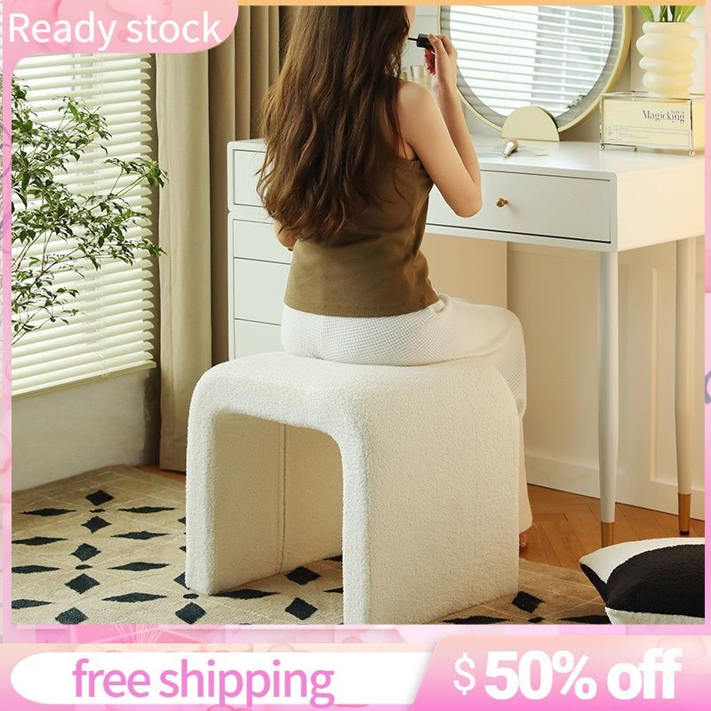 【Free Shipping】Makeup Bench Dressing Chair Makeup Stool Lamb Fleece ...