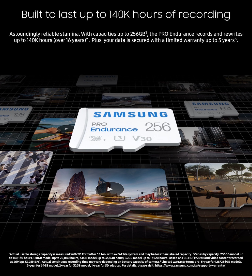 Samsung PRO Endurance microSD Card 256GB | Shopee Singapore