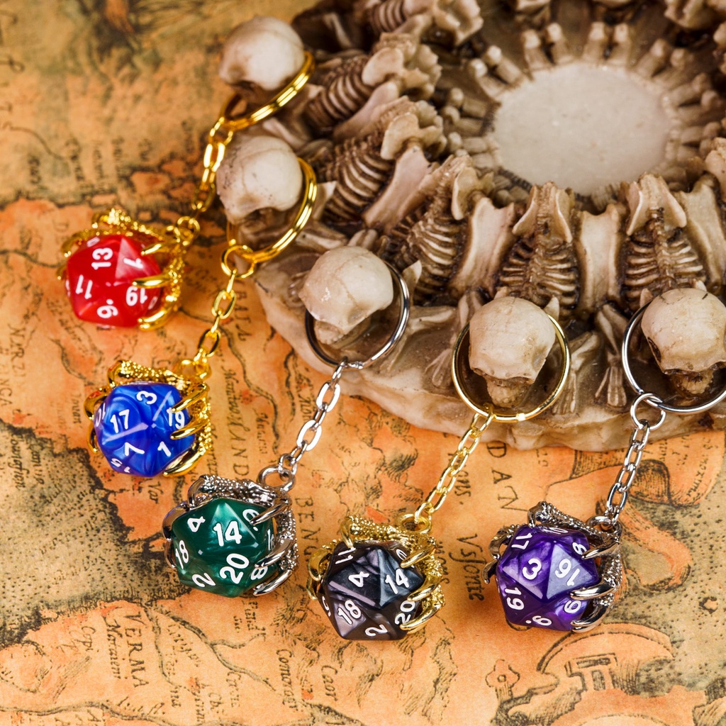 Dragon Claw Dice D20 Keychain Peripheral Dice Pendant 20 Side Keychain ...