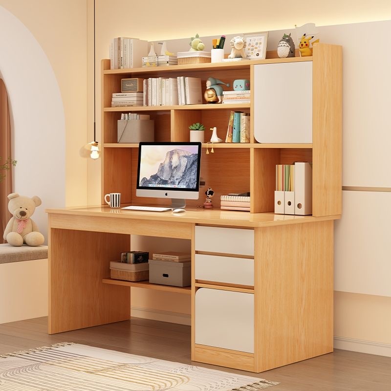 Office Desk Bookshelf Desk With Bookshelf Desktop Computer Desk Home ...