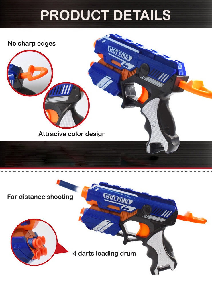 Soft bullet Blaster for kids. Soft Dart X 10 Blaster Toy. Shooting game ...
