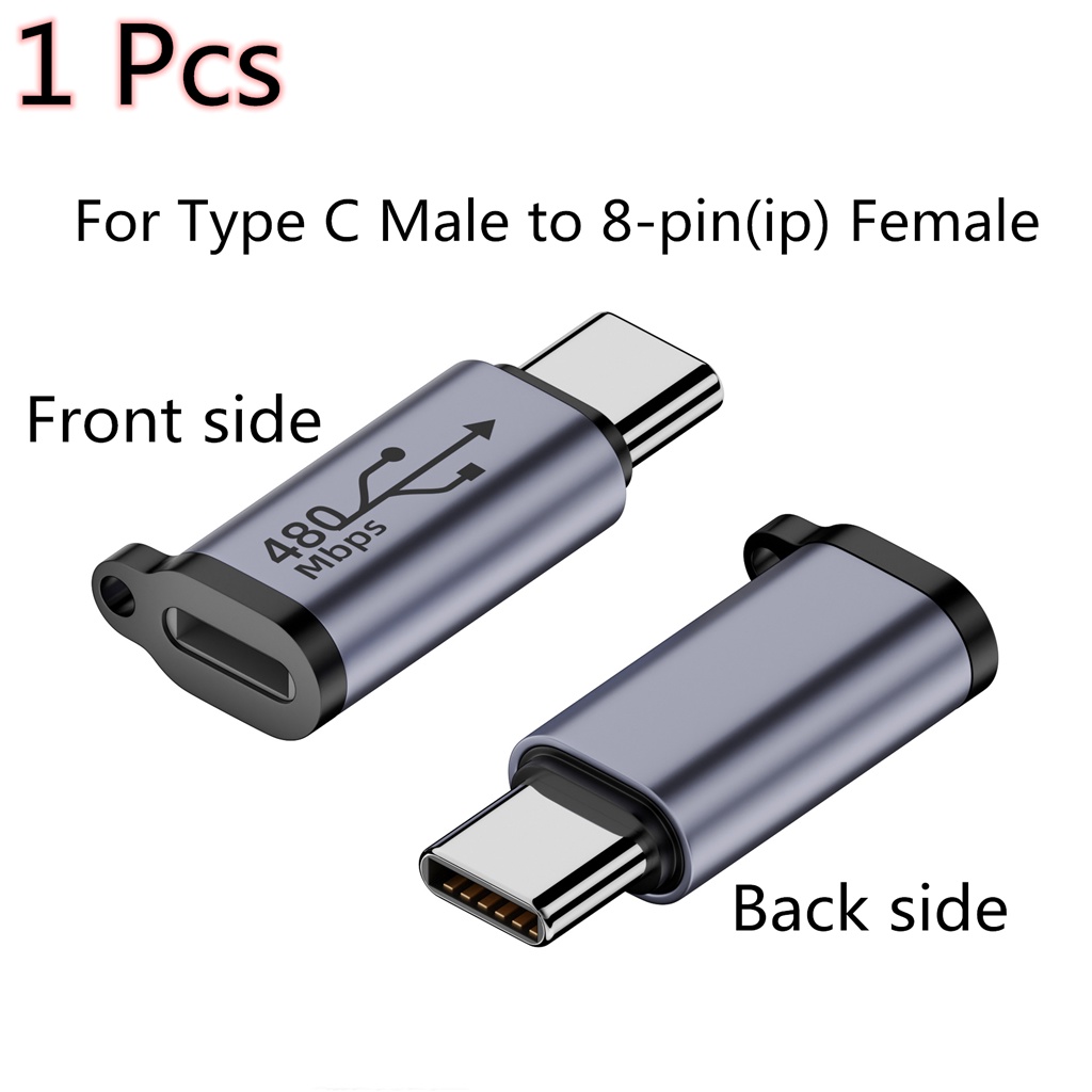 1 Pcs 480Mbps Aluminum Alloy Mini Adapter Micro USB/Mini USB/8-Pin to ...