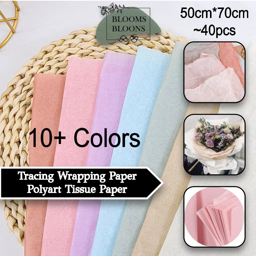 [SG] 40pcs Tracing Polyart Tissue Wrapping Paper Flower Gift Wrapper ...